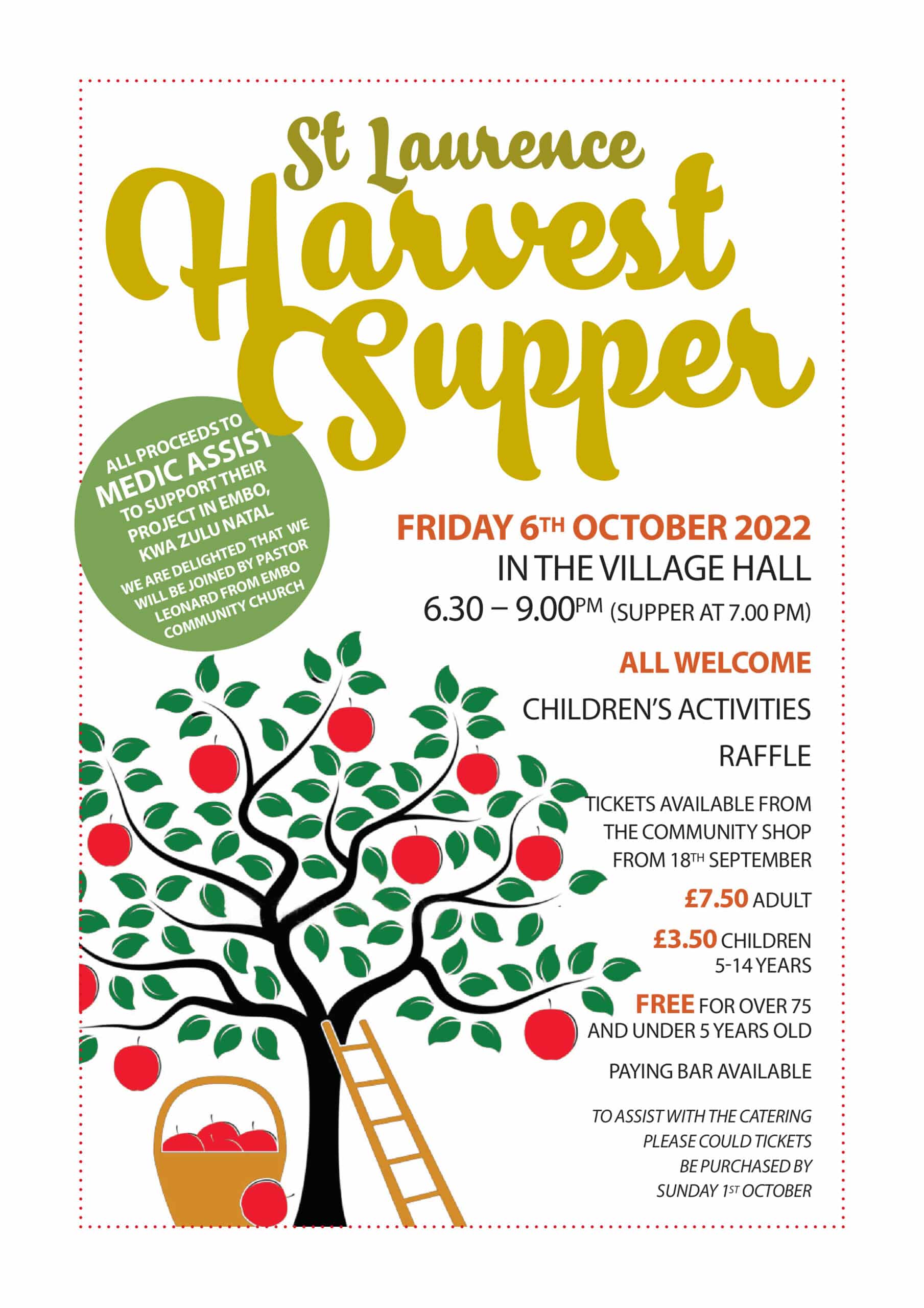 Harvest Supper – Friday, 6th October – Appleton With Eaton